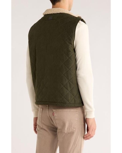 Rainforest Faux Shearling Lined Quilted Vest in Green for Men | Lyst