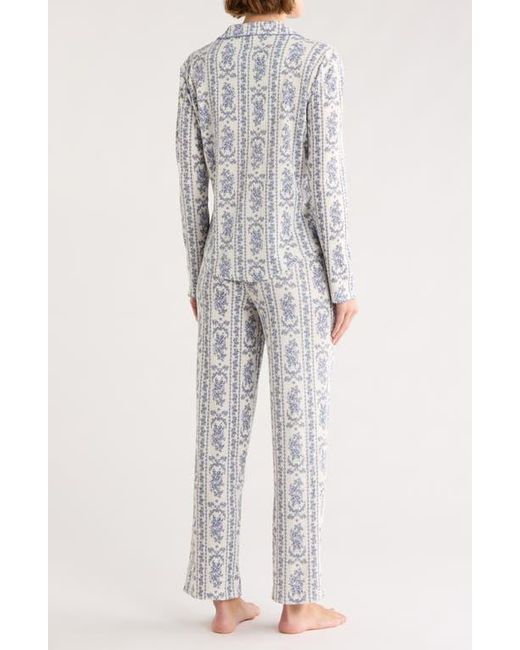 Laura Ashley Brushed Waffle Long Pajamas in Gray | Lyst