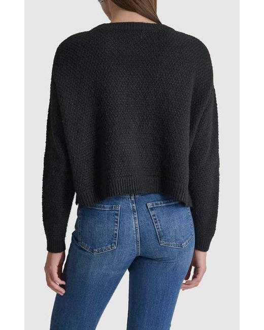 DKNY Diamond Cable Stitch Sweater in Black | Lyst