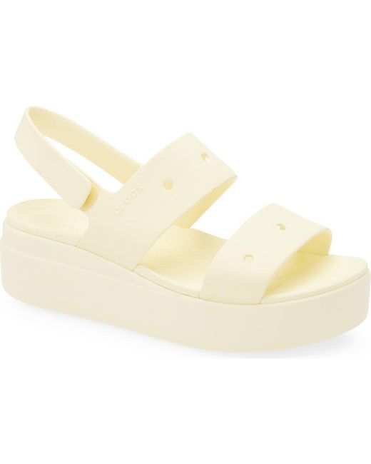 Crocs™ Brooklyn Slingback Platform Wedge Sandal in Metallic | Lyst