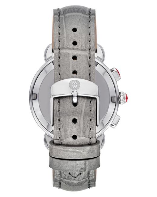 Michele Sport Sail Diamond Chronograph Leather Strap Watch, 38Mm in ...