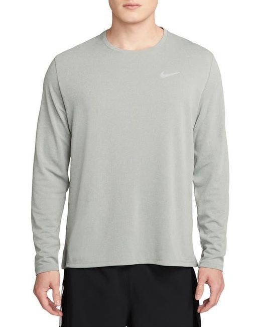 Nike Dri-Fit Uv Long-Sleeve Running Top in Gray for Men | Lyst