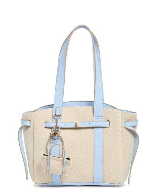 Nanette Lepore Canvas Tote With Microbag Charm in Blue | Lyst
