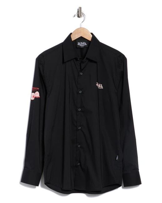 Von Dutch Logo Graphic Long Sleeve Shirt in Black for Men | Lyst