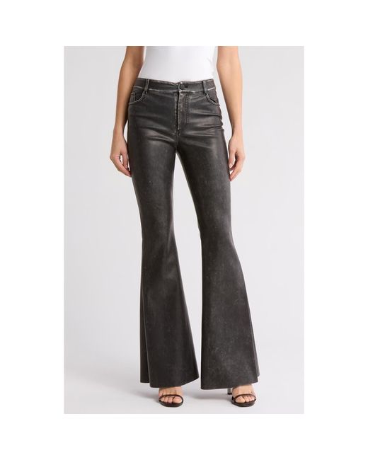 Alice + Olivia Brent High Rise Faux Leather Bell Bottom Pants in Gray ...