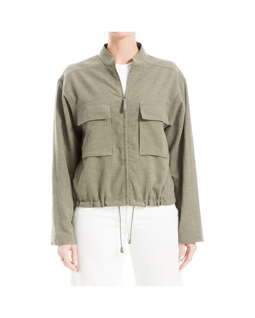 Max Studio Space Dye Crop Utility Jacket in Green | Lyst