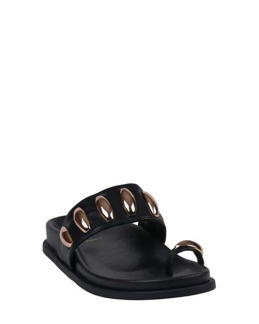 Gc Shoes Toe Loop Slide Sandal in Black | Lyst