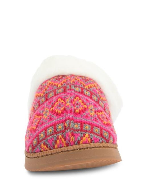 Børn Fair Isle Faux Fur Lined Scuff Slipper in Pink | Lyst