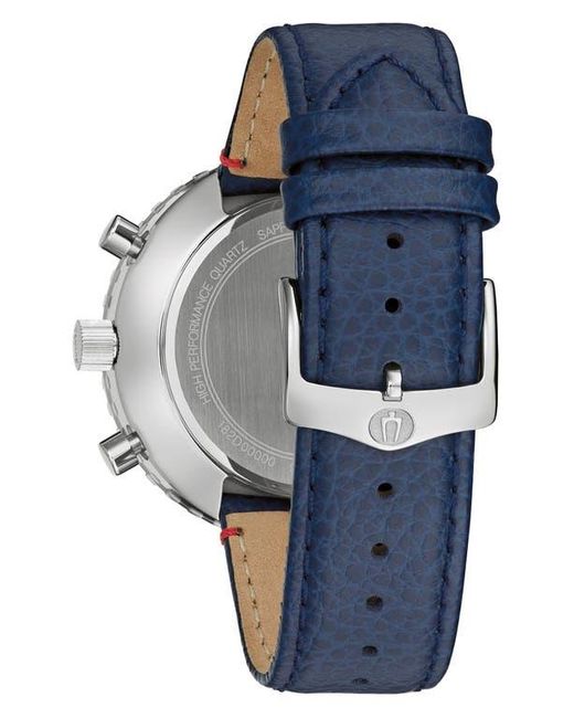 Bulova Archive Series Chronograph Leather Strap Watch, 46Mm in Blue for ...