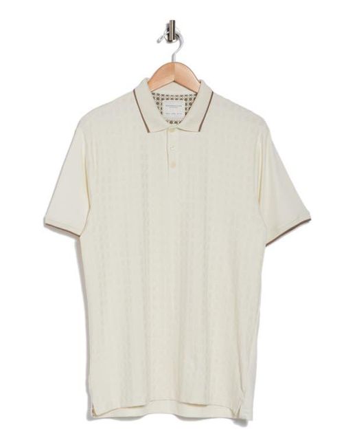 Denim and Flower Textured Tip Polo in White for Men | Lyst