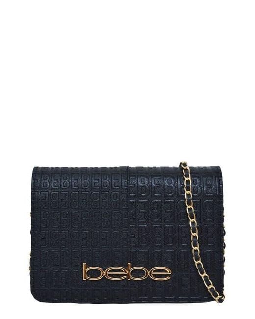 Bebe Ailey Embossed Large Crossbody Bag in Blue | Lyst