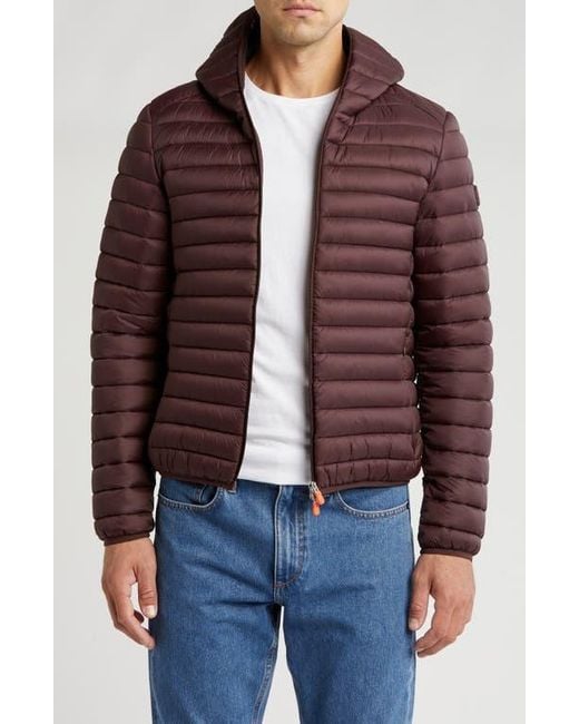 Save The Duck Water Repellent Hooded Packable Puffer Jacket in Red for ...