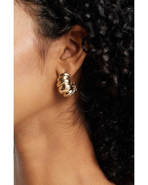 Open Edit Mollusk Spiral Hoop Earrings in Metallic | Lyst