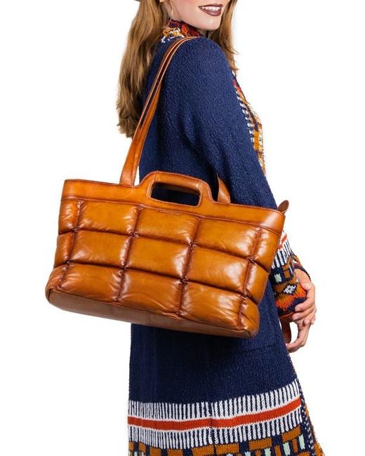 Old Trend Puff Clover Leather Tote Bag in Brown | Lyst