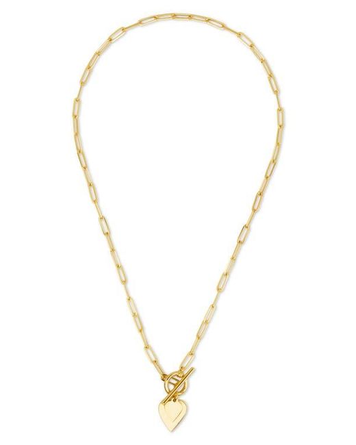 Sterling Forever Heart Toggle Pendant Necklace in Metallic | Lyst