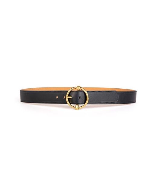 Linea Pelle Notch Center Bar Belt in Black | Lyst