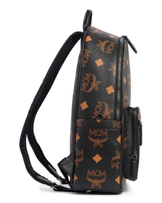 MCM Stark Coated Canvas Monogram Backpack in Black | Lyst