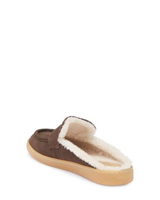 J/Slides Hudson Faux Shearling Lined Mule in Brown | Lyst