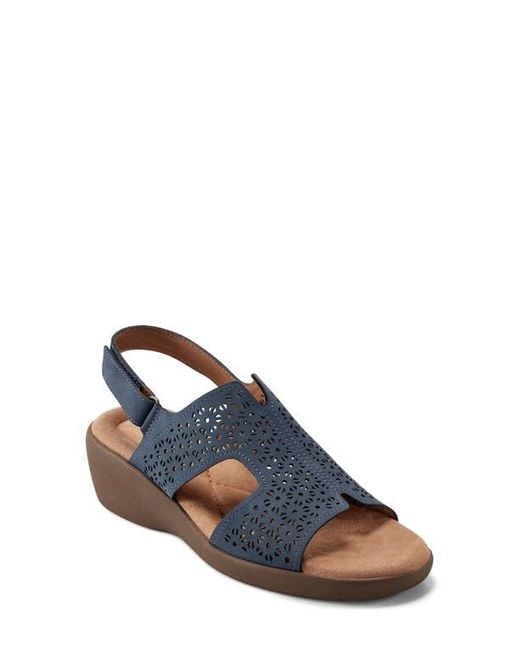 Easy Spirit Kali Laser-Cut Slingback Sandal in Blue | Lyst