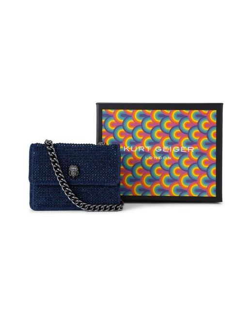 Kurt Geiger Micro Kensington Embellished Denim Crossbody Bag in Blue | Lyst