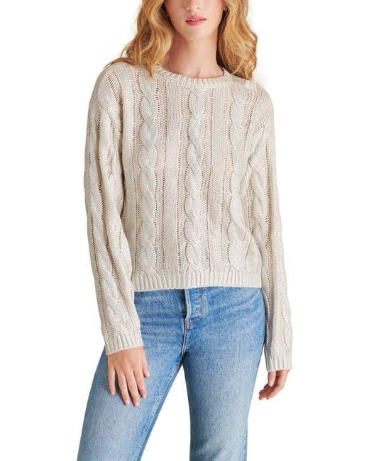 Steve Madden Renzo Cable Stitch Cotton Sweater in Blue | Lyst