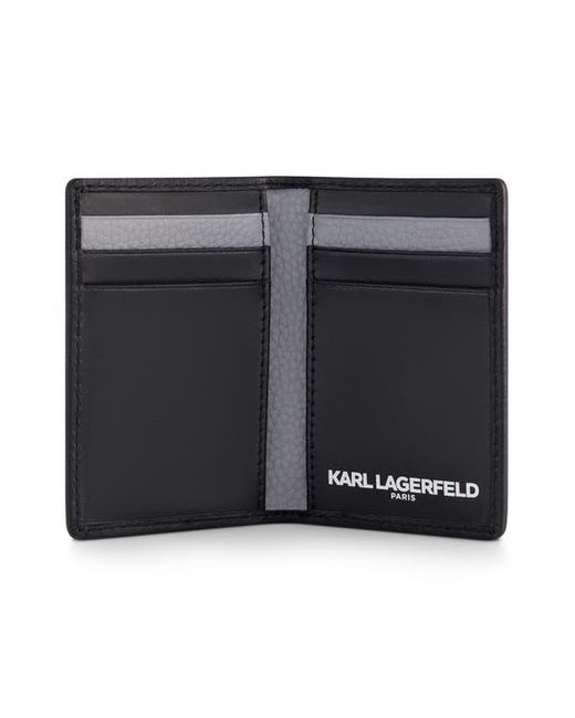 Karl Lagerfeld Tumbled Leather Bifold Wallet in Black for Men | Lyst