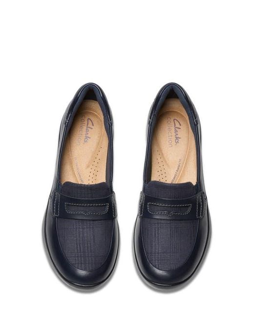 Clarks Penny Loafers With Wedge Heel in Blue | Lyst