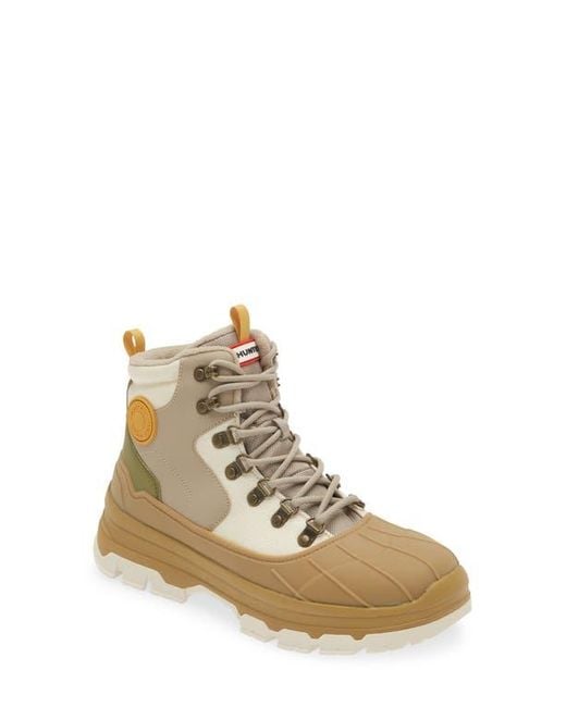 HUNTER Explorer Waterproof Duck Boot in Natural | Lyst