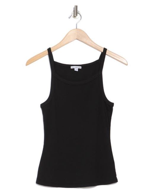 James Perse Cotton Rib Cami Tank in Black | Lyst
