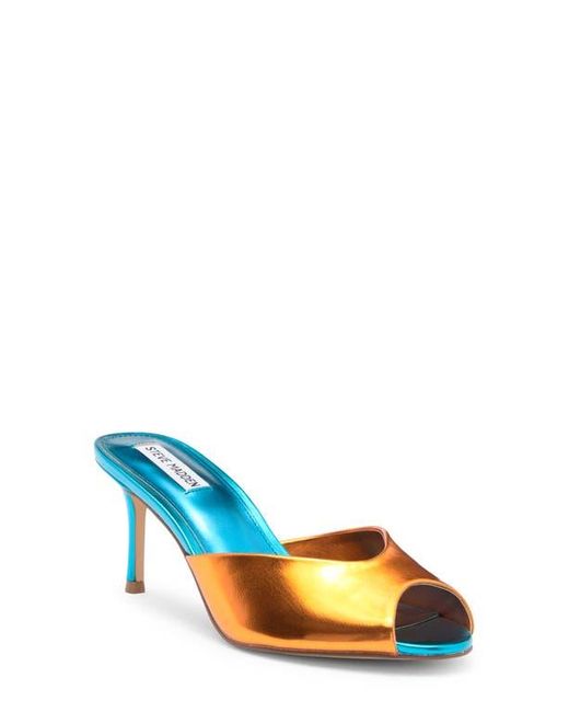 Steve Madden Rowe Peep Toe Sandal in Blue | Lyst