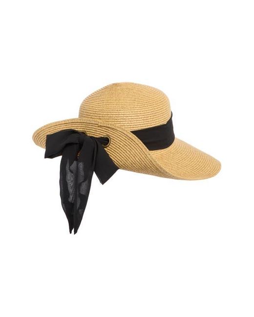 Nine West Classic Flip Up Bow Floppy Hat in Black | Lyst