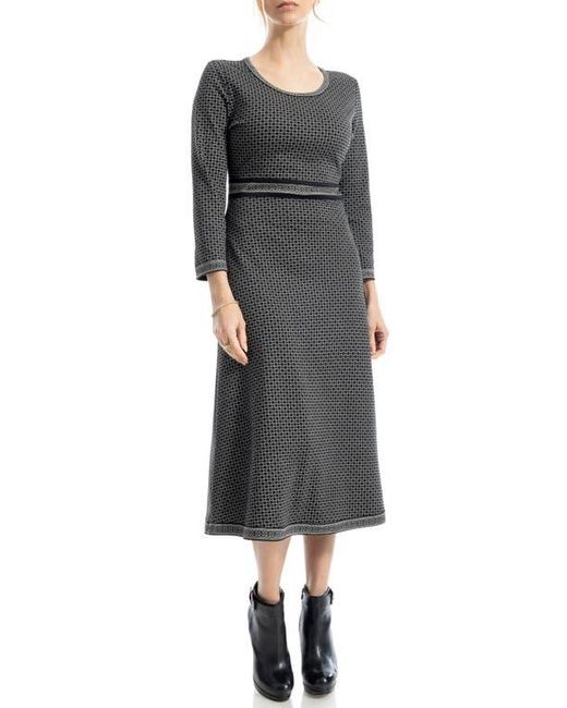 Max Studio Long Sleeve Midi Dress in Gray | Lyst