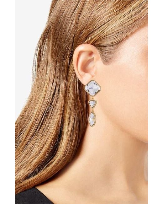 Guess Crystal Linear Drop Earrings | Lyst