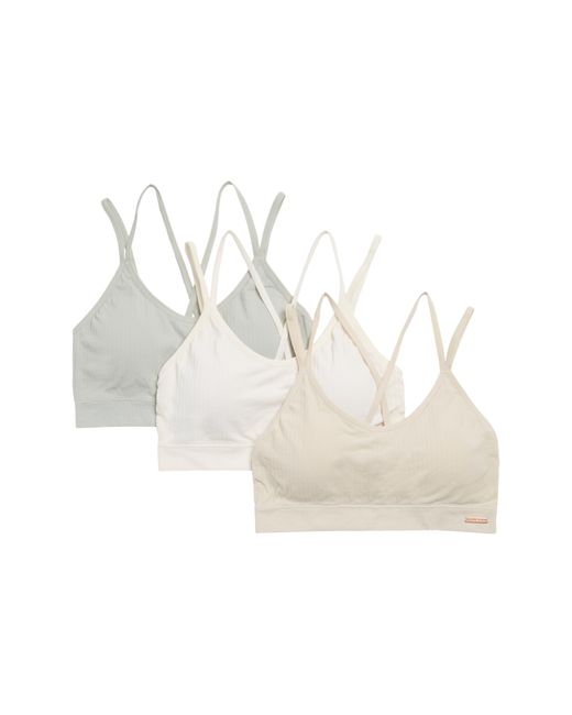 Danskin 3 Pack Seamless Ribbed Bralettes In White Lyst