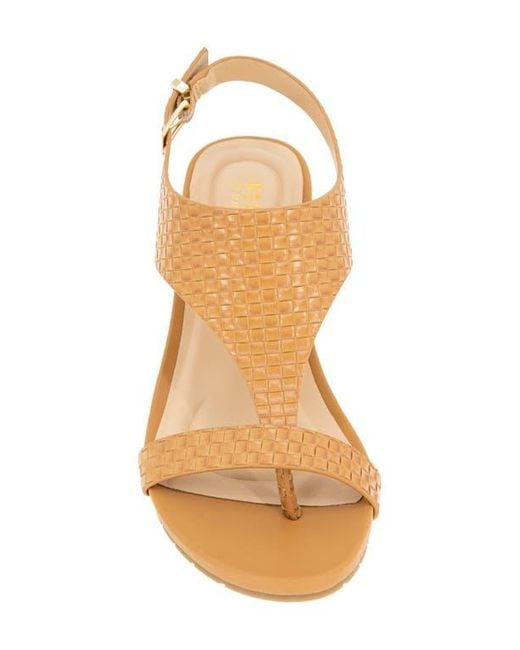 Kenneth Cole Greatly Platform Wedge Sandal in Natural | Lyst