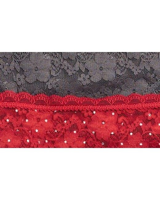 Honeydew Intimates Lexi 3-Pack Lace Bikinis in Red | Lyst