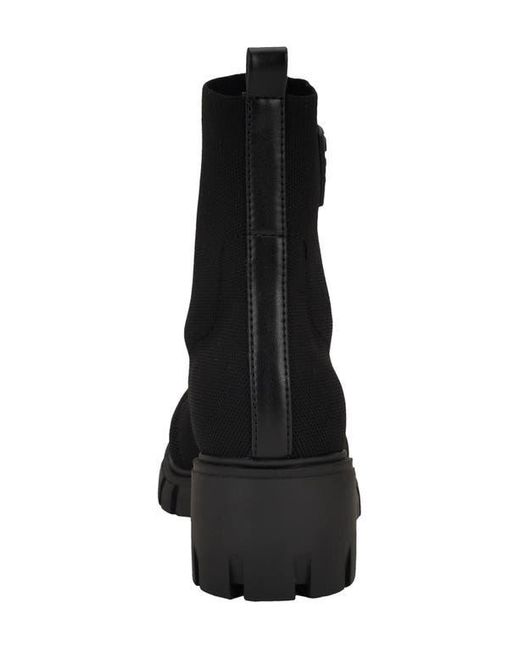 Guess Arsan Knit Lug Platform Boot in Black | Lyst