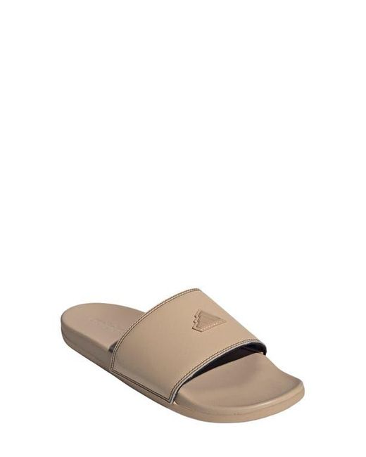 adidas Adilette Comfort Slide Sandal in Brown | Lyst