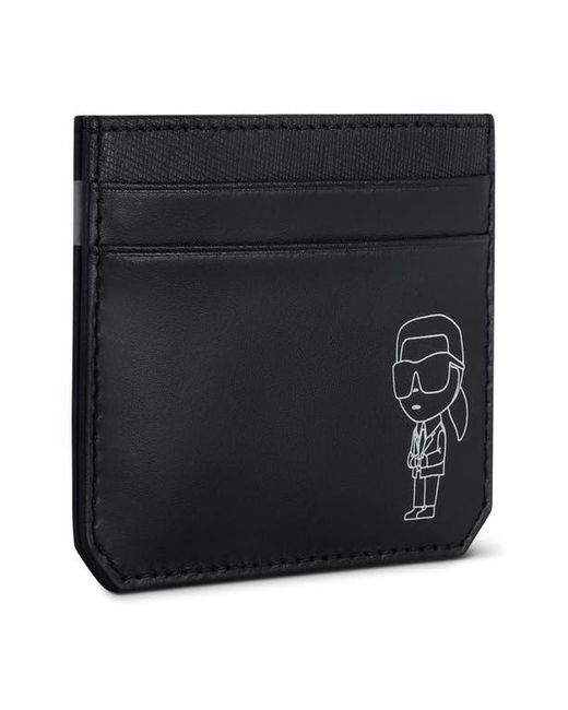 Karl Lagerfeld Monogram Leather Card Holder in Black for Men | Lyst
