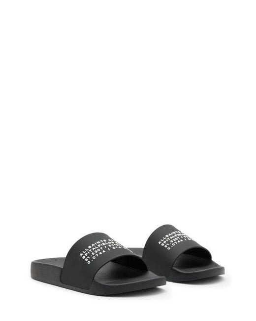 AllSaints Renegade Slide Sandal in Black for Men | Lyst