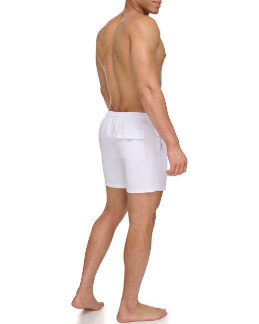 Calvin Klein Modern Euro Upf 40 Swim Trunks In White For Men Lyst