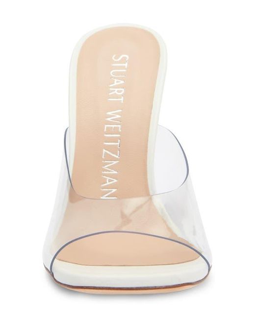 Stuart Weitzman Tia 100 Lucite Wedge Sandal in White | Lyst