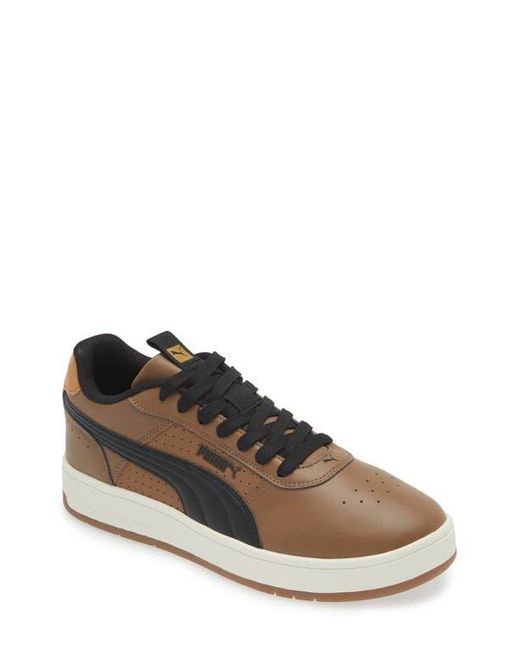 PUMA Leather-Trim Skate Sneakers in Brown for Men | Lyst