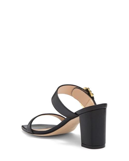 Stuart Weitzman Piper 75 Block Sandal in Black | Lyst