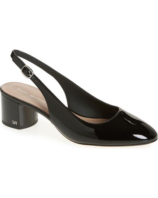 Stuart Weitzman Bridget Slingback Pump in Black | Lyst