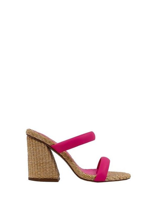 Shu Shop Gardenia Wicker Block Heel Slide Sandal in Pink | Lyst