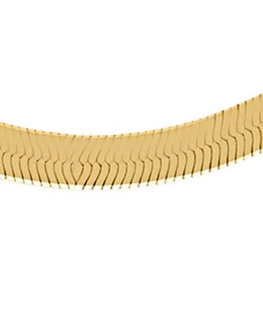 FUZION CREATIONS 10K Smooth Herringbone Chain Necklace in Metallic | Lyst