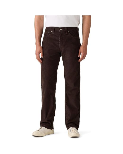 Levi's 505 Relaxed Straight Leg Corduroy Jeans in Black for Men | Lyst