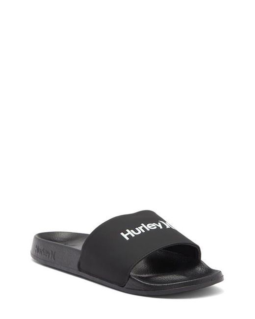 Hurley Wordmark Slide Sandal in Black for Men | Lyst