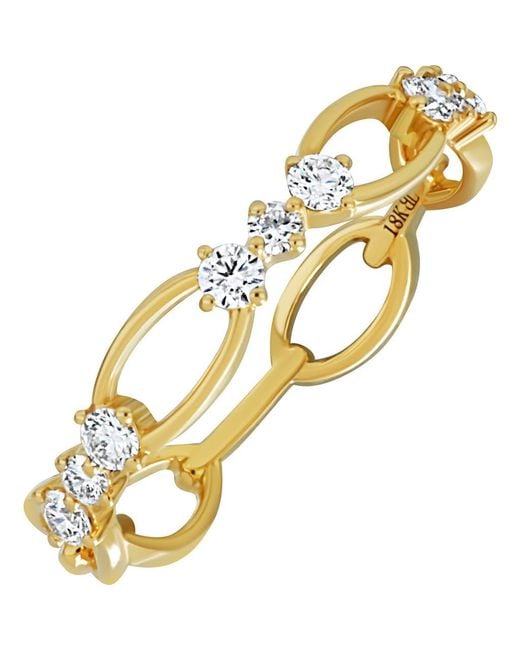 Bony Levy Varda 18K Diamond Stackable Ring in Metallic | Lyst